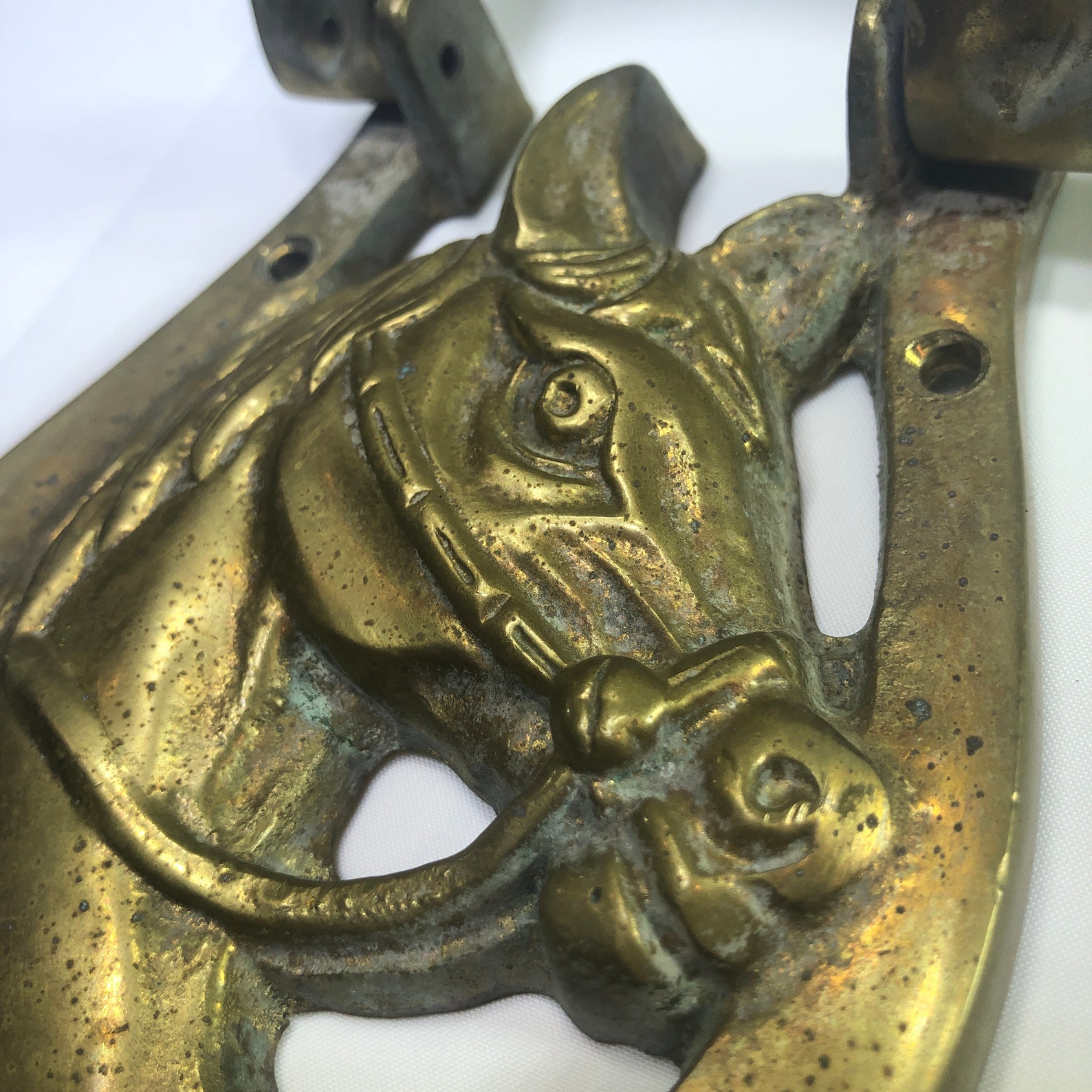 Door Knocker Solid Brass Horseshoe Equestrian Hardware - Etsy