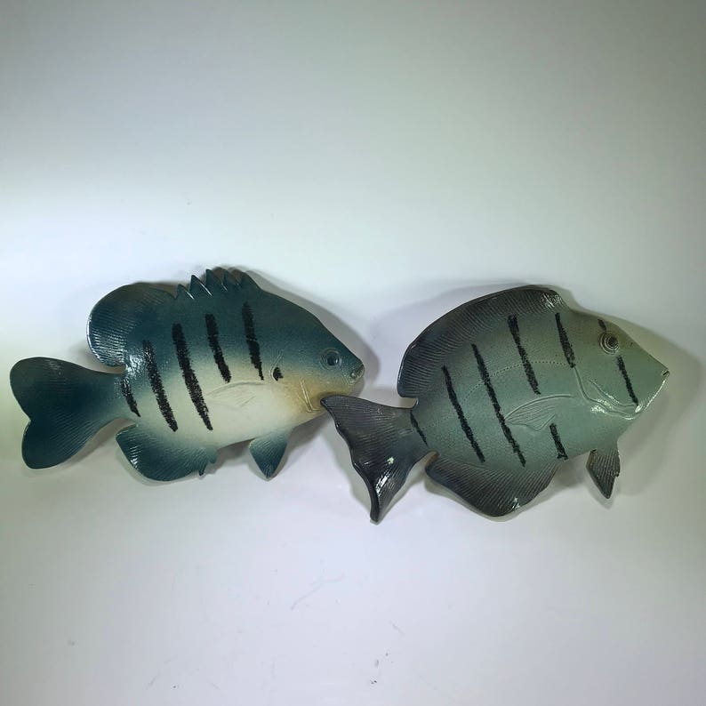 Pair Ceramic Fish Pottery Wall Decor Signed Art - Etsy
