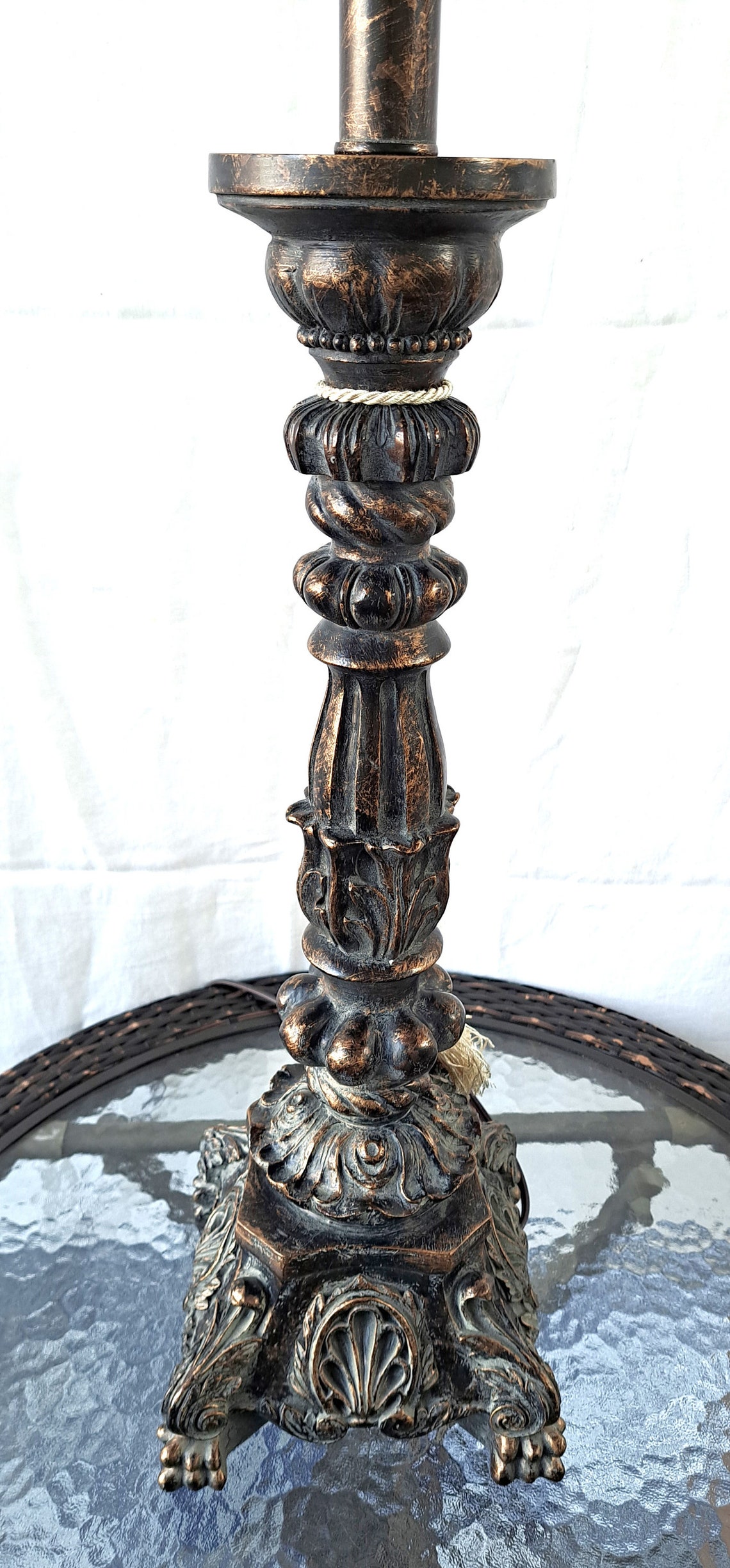 Rewired Vintage Berman Table Lamp Base Claw Foot - Etsy