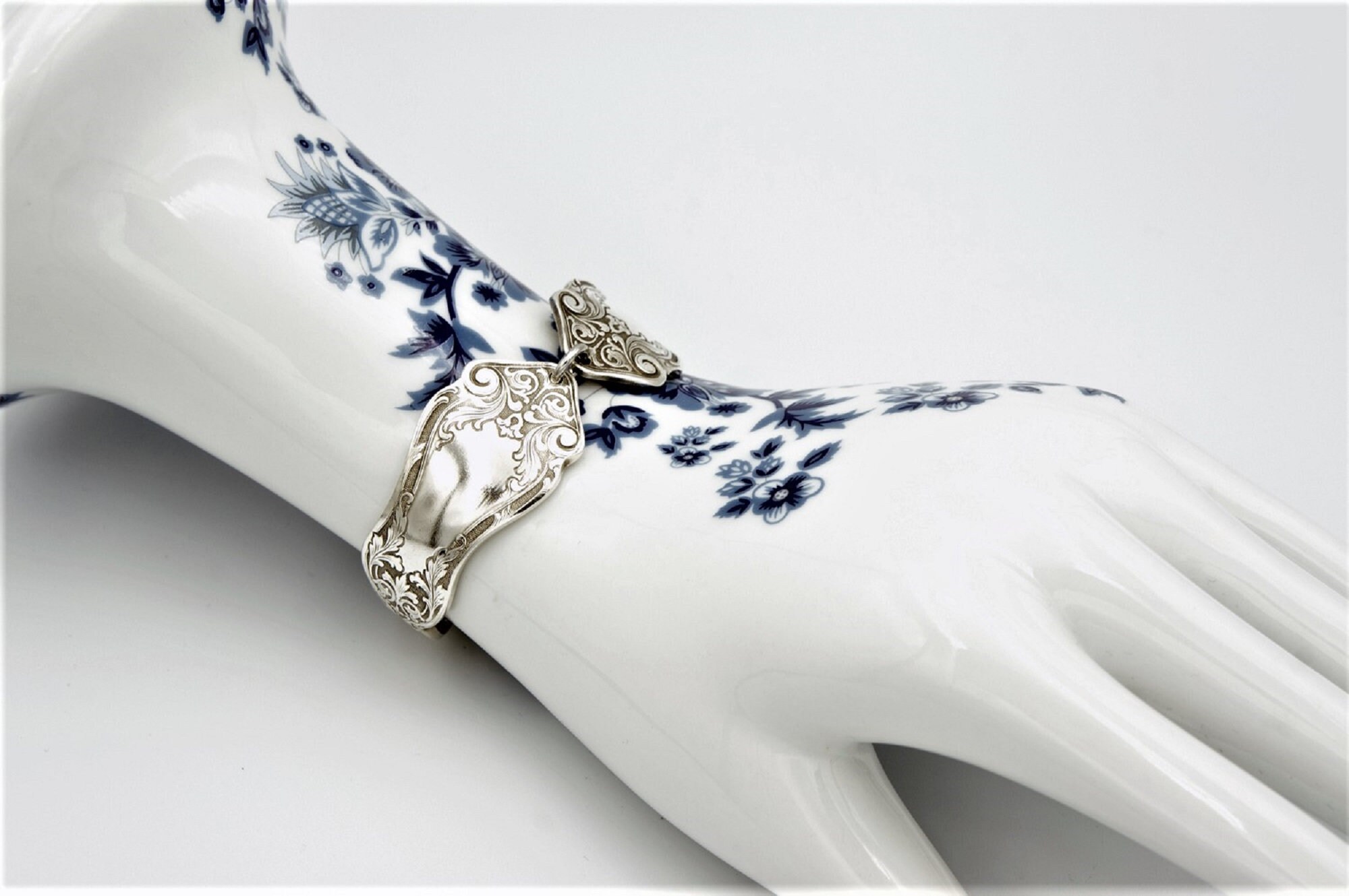 Vintage Flatware Handle Bracelet, Baroque Scroll Design Spoon Bracelet ...