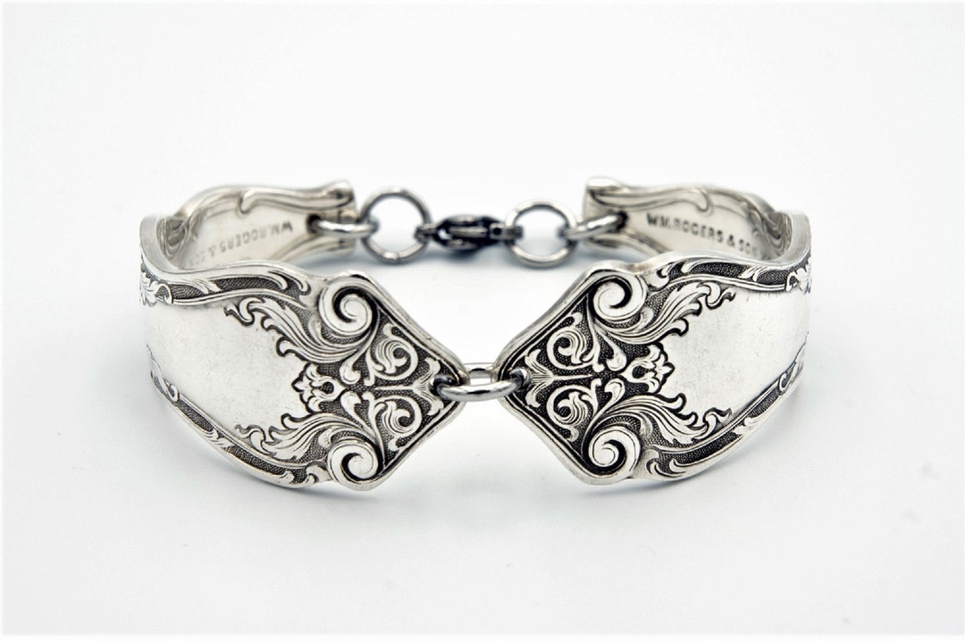 Vintage Flatware Handle Bracelet Baroque Scroll Design Spoon - Etsy ...