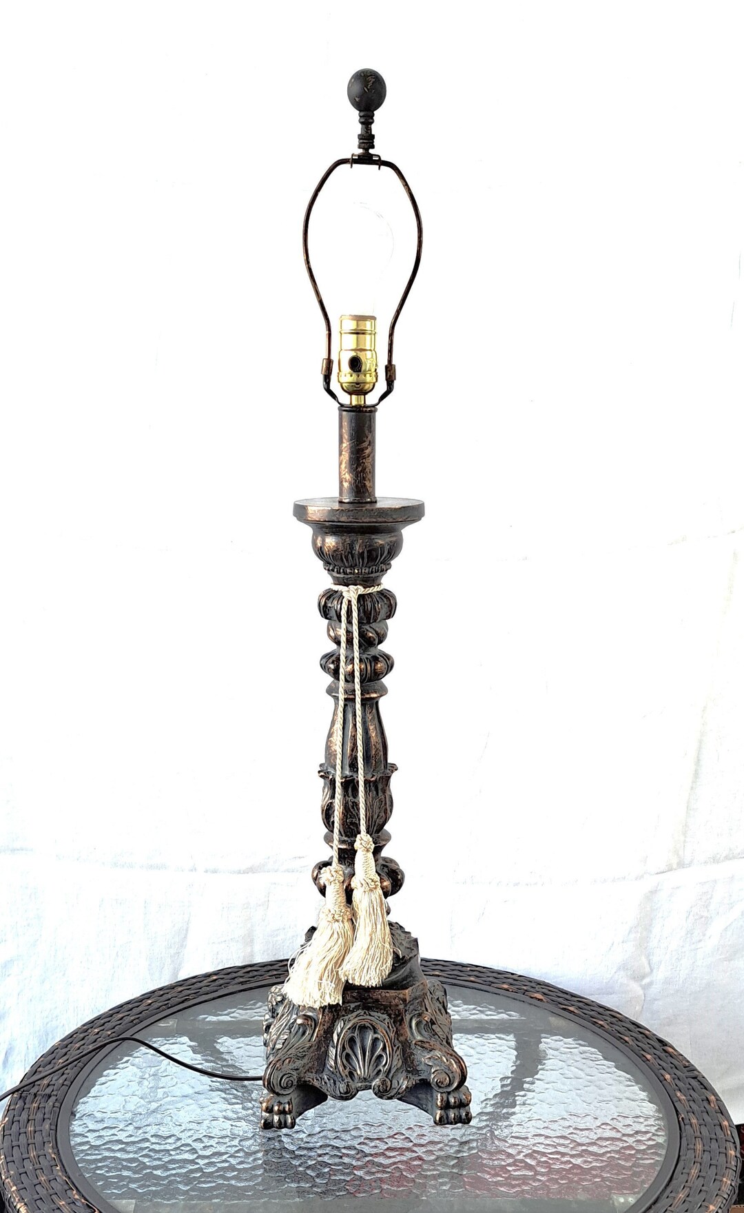 Rewired Vintage Berman Table Lamp Base Claw Foot - Etsy