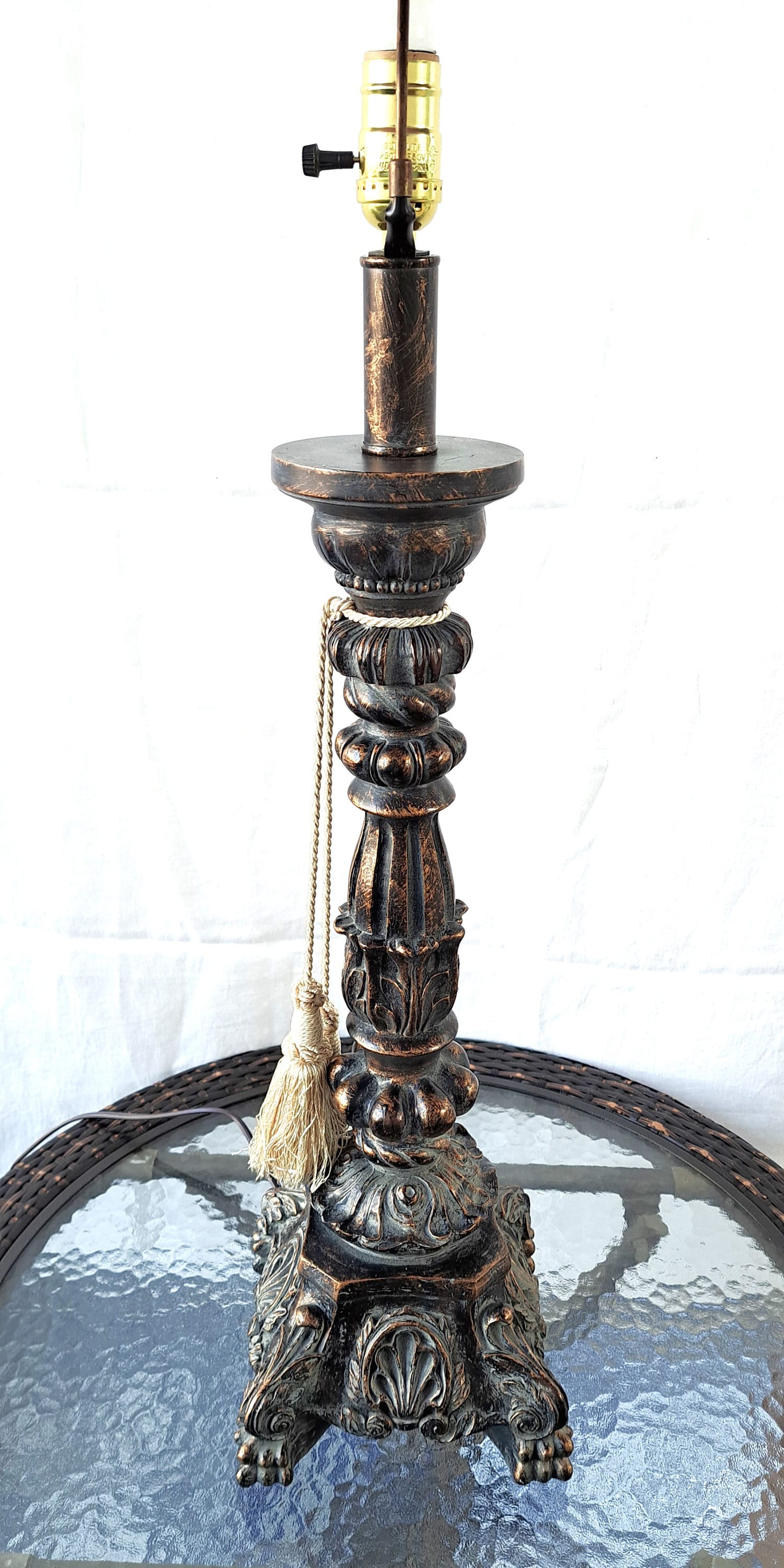 Rewired Vintage Berman Table Lamp Base Claw Foot - Etsy