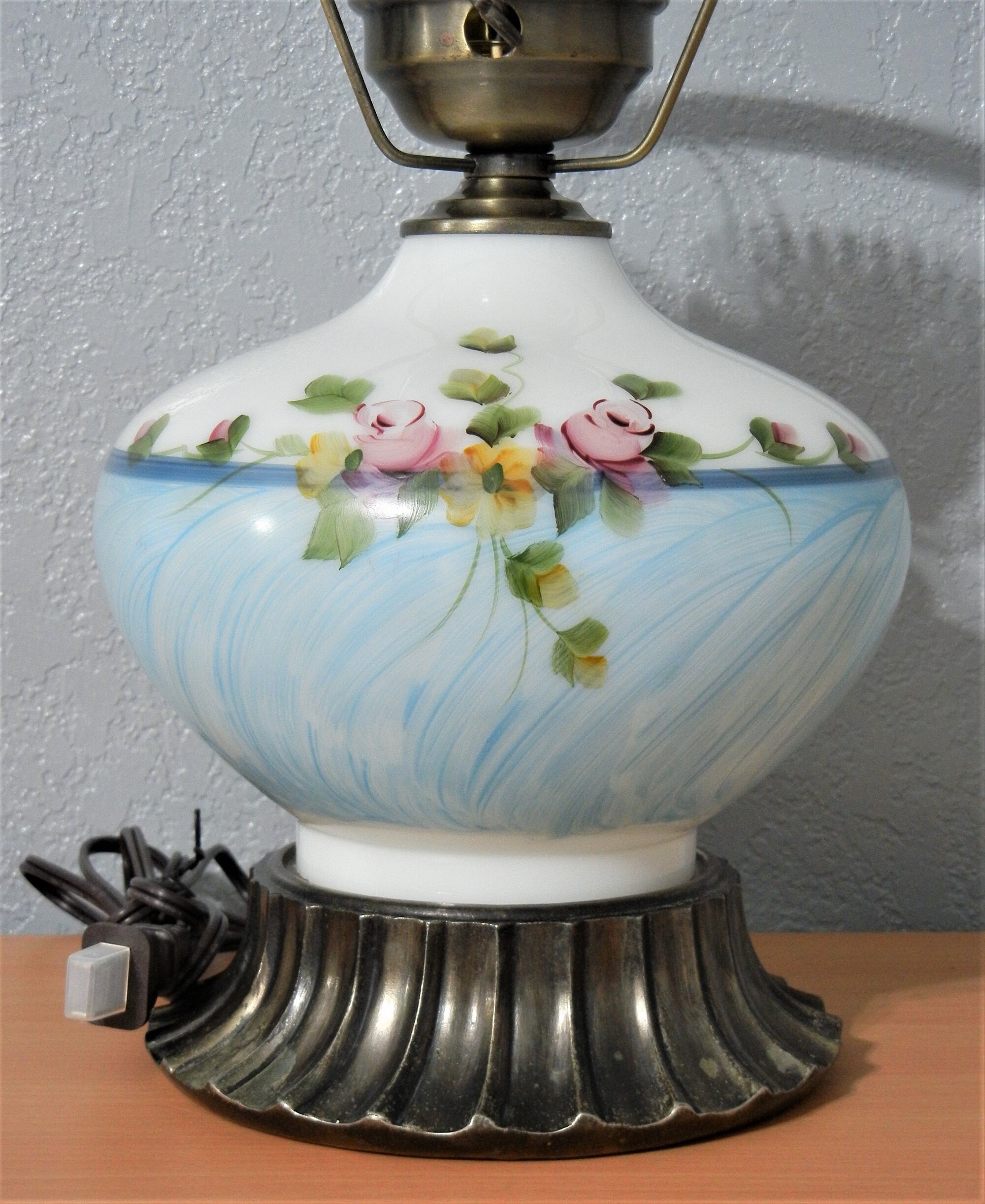 Rewired Hurricane Lamp Base 7 Fitter Milk Glass - Etsy