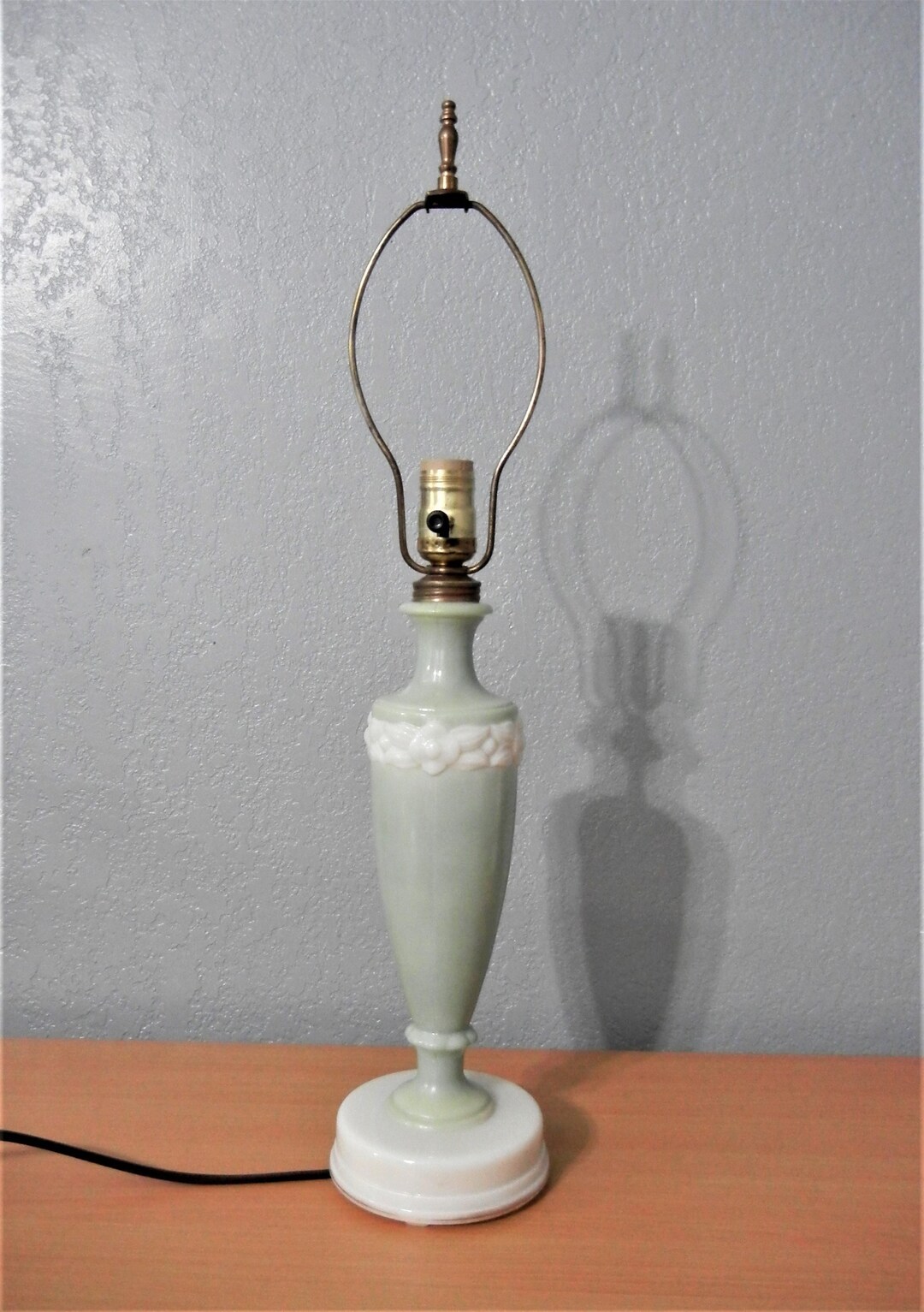 REWIRED RARE Vintage Aladdin, Green Alacite Glass, Art Deco, Table Lamp ...
