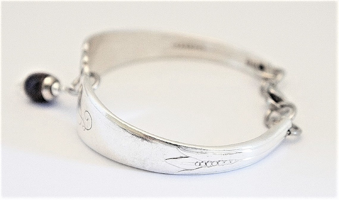 Engraved Silverware Bracelet Initial Monogram Letter - Etsy