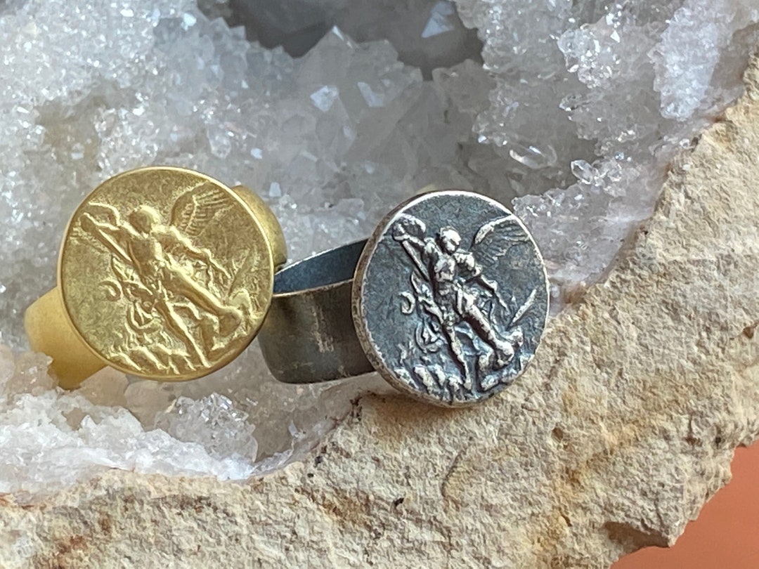 Saint Michael Archangel Ring, Catholic Jewelry - Etsy