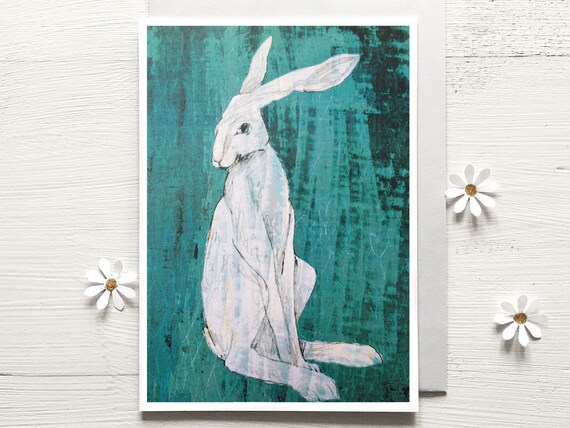 Printable White Rabbit Cards Paper & Party Supplies Paper Greeting ...