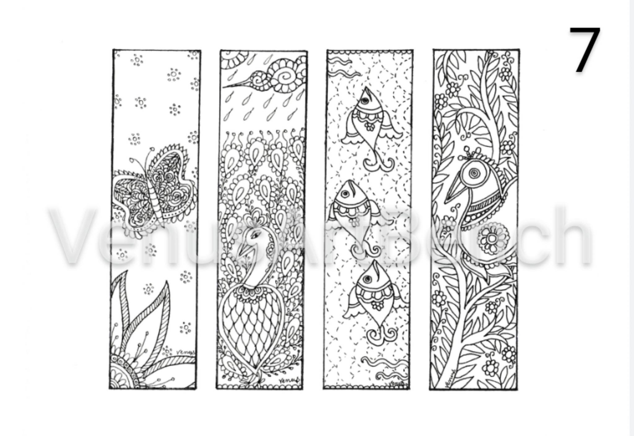 Bookmark Set Print Adult Coloring Bookmark Handmade Bookmark - Etsy ...