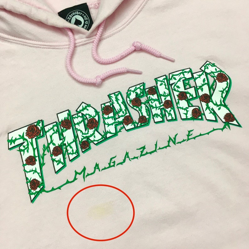 Vintage Thrasher Rose Hoodie Thrasher Roses Pink Hoodie Thrasher ...