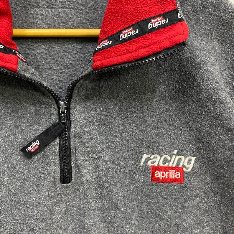 Vintage 90s Aprilia Fleece Sweater Aprilia Sweatshirt Quarter Zip ...