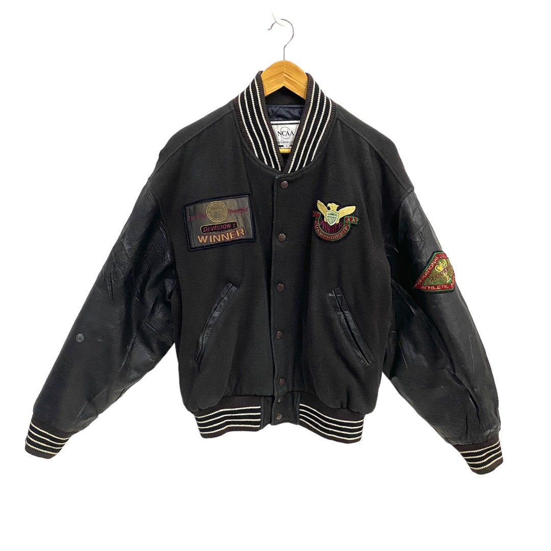 Vintage NCAA Varsity Jacket Collegiate Bomber Snap Button Jacket NCAA ...