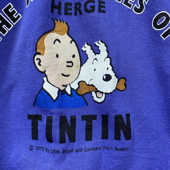RARE Vintage The Adventures Of Tintin Sweatshirt Tint… - Gem