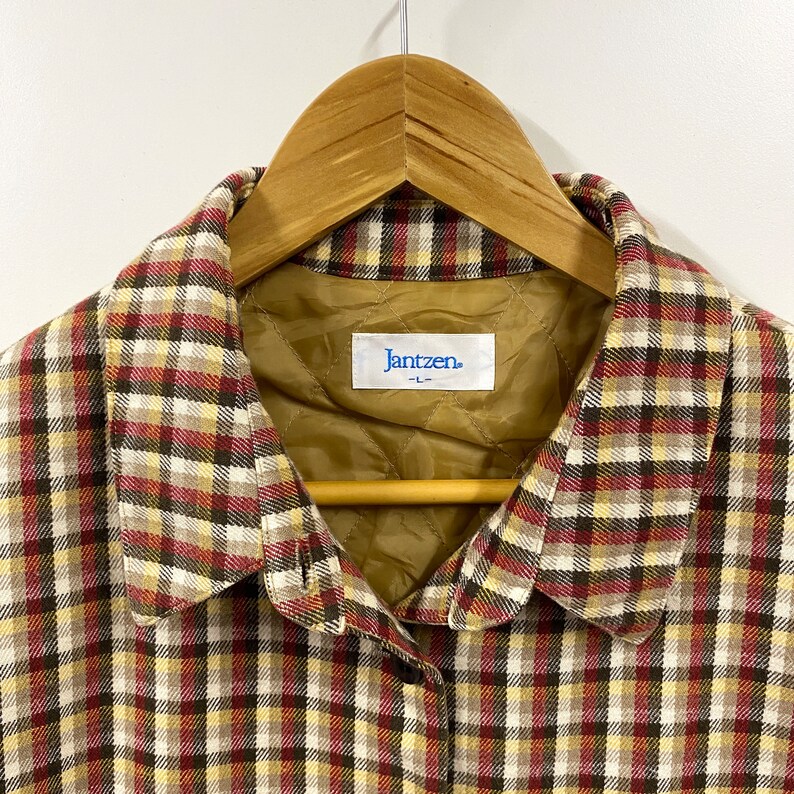 Vintage 90s Jantzen Plaid Jacket Quilted Lined Jantzen Blaze Jantzen Coat Casual Women Medium ...