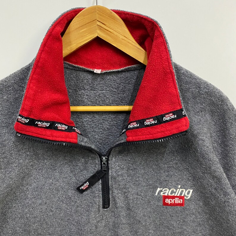 Vintage 90s Aprilia Fleece Sweater Aprilia Sweatshirt Quarter Zip ...