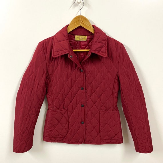 Paul Stuart Diamond Quilted Jacket Snap Button Coat L… - Gem