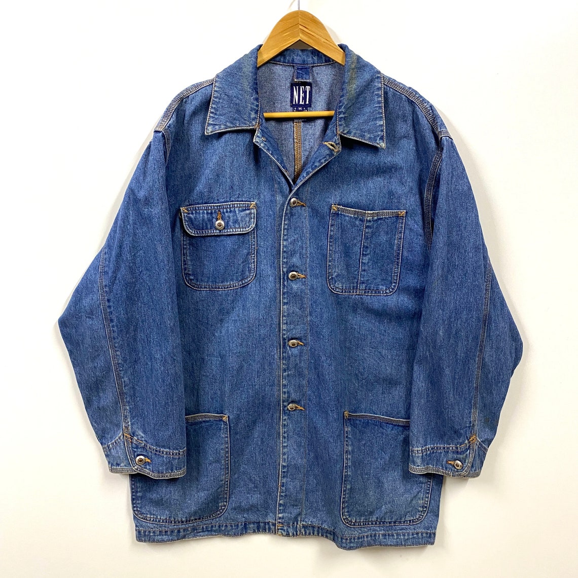 Vintage NET Denim Workwear Jacket the Net Jeans Chore Coat Oversized ...