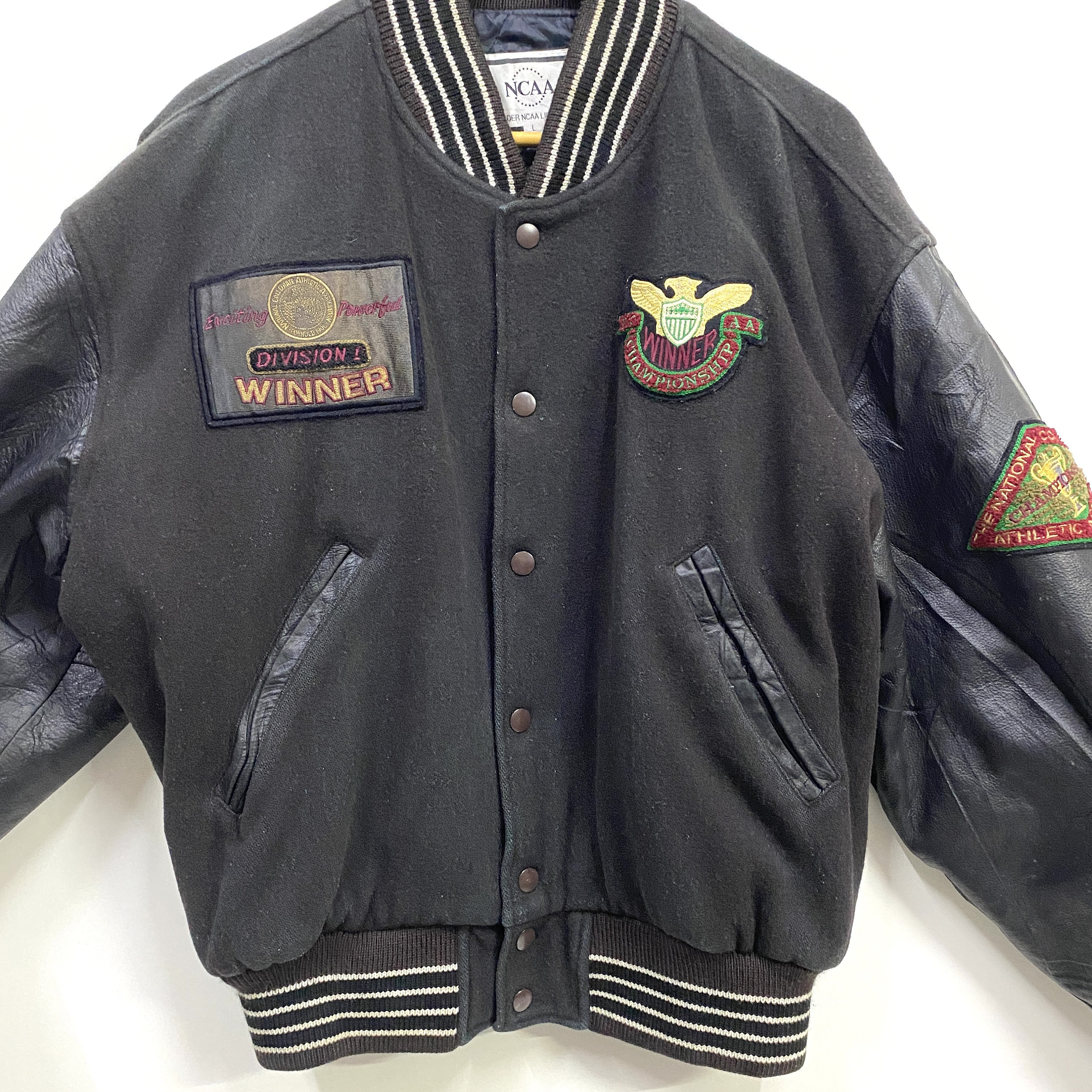 Vintage NCAA Varsity Jacket Collegiate Bomber Snap Button Jacket NCAA ...