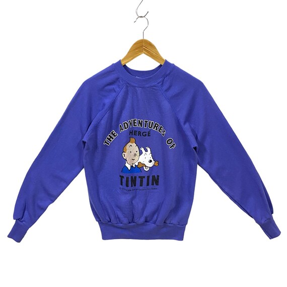 RARE Vintage The Adventures Of Tintin Sweatshirt Tint… - Gem