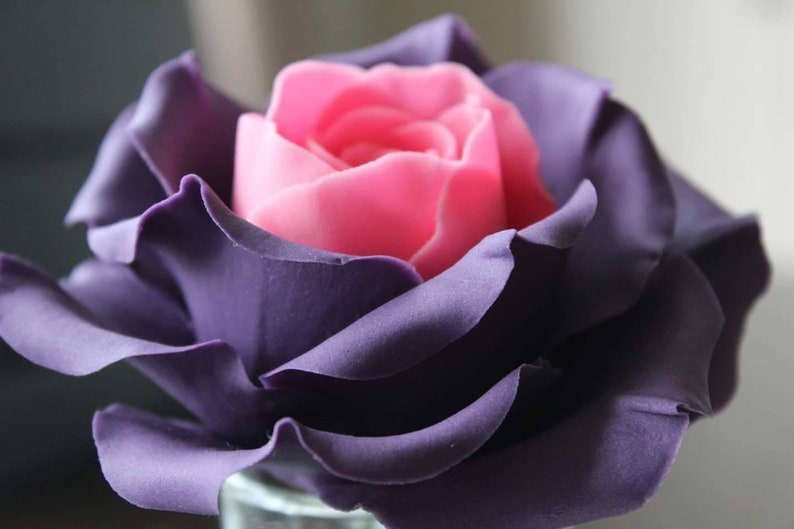 Handmade Edible Sugar Tea Rose Vintage English TWO TONED Cake Topper - Etsy