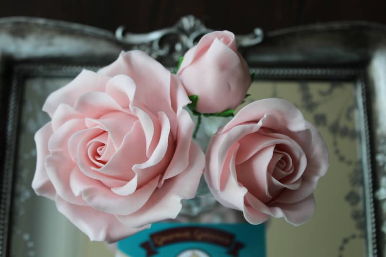 Handmade Edible Sugar Tea Rose Vintage English Flower Cake Topper ...