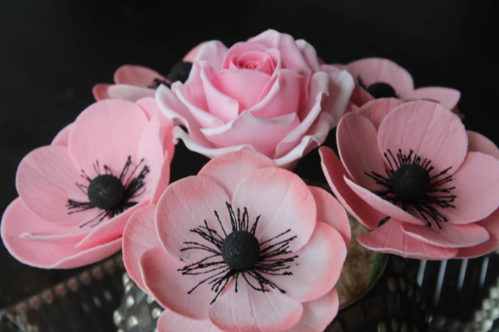 Handmade Edible Sugar Anemone Flower Cake Topper Decorations - Etsy