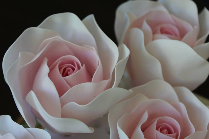 Handmade Ombre Ombré Sugar English Modern Whimsical Rose Cake Toppers ...