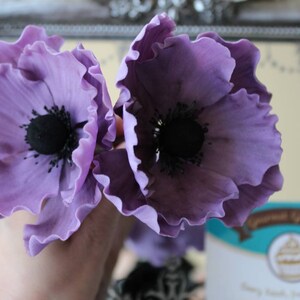 Handmade Edible Sugar Anemone Flower Cake Topper Decorations - Etsy