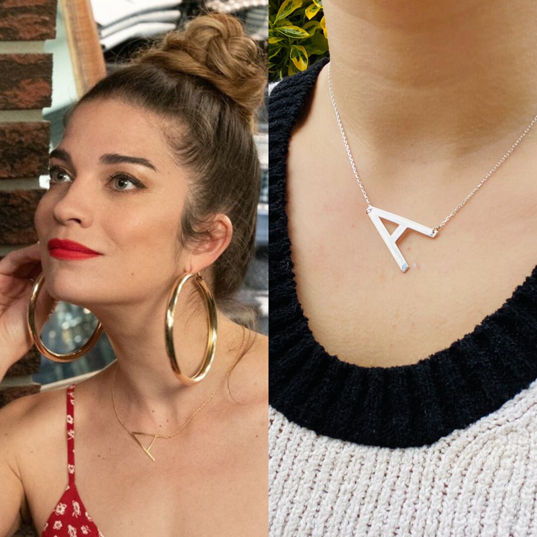 Alexis Rose Large Initial Necklace,sterling Silver,14k Gold,rose Gold ...