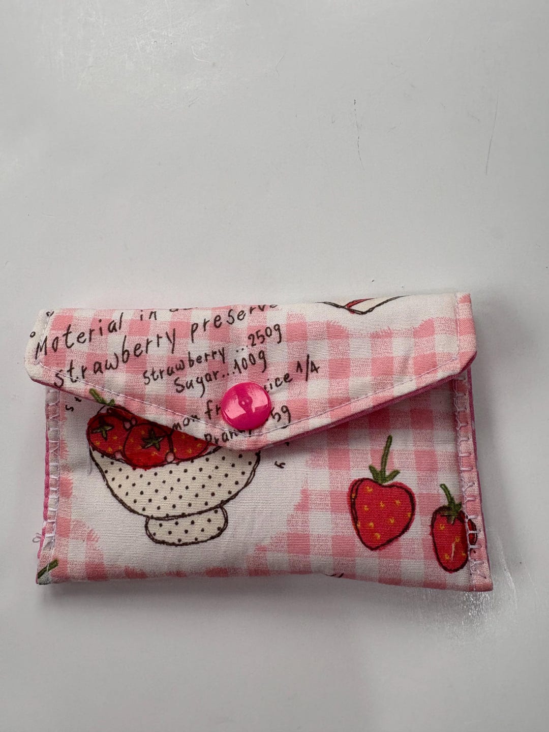 Retro Strawberry Fabric Credit Card Wallet - Etsy