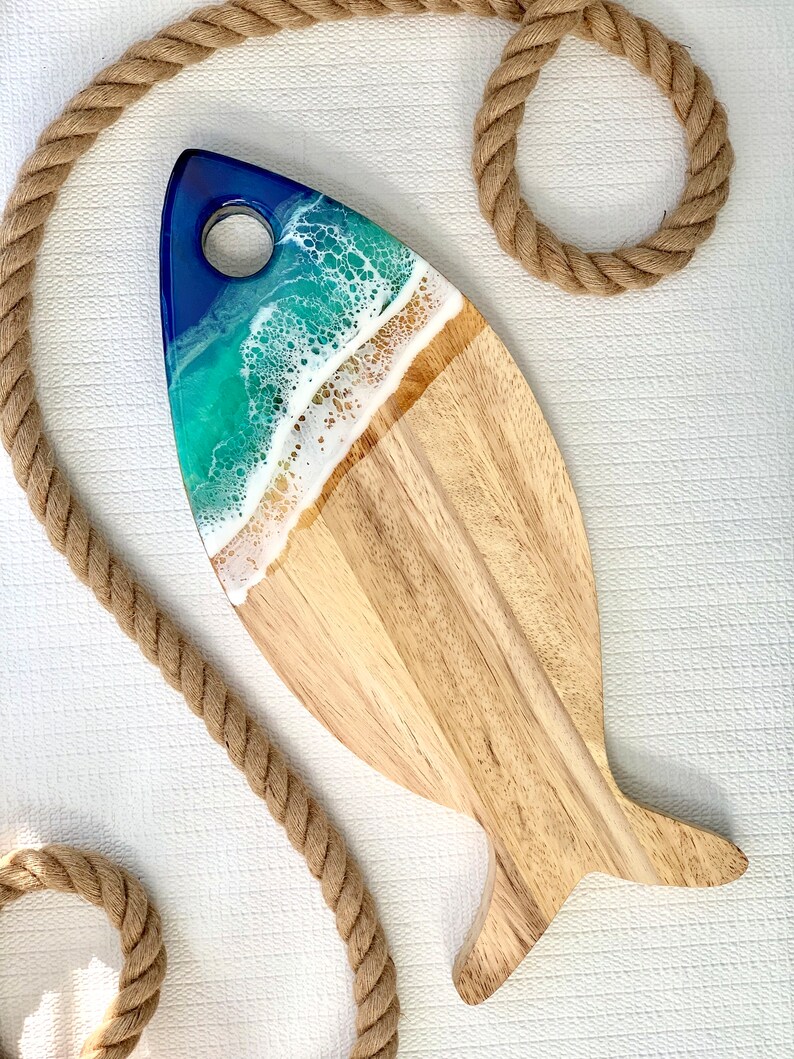 Fish Charcuterie Board, Wave Cutting Board, Cheese Board, Wave ...