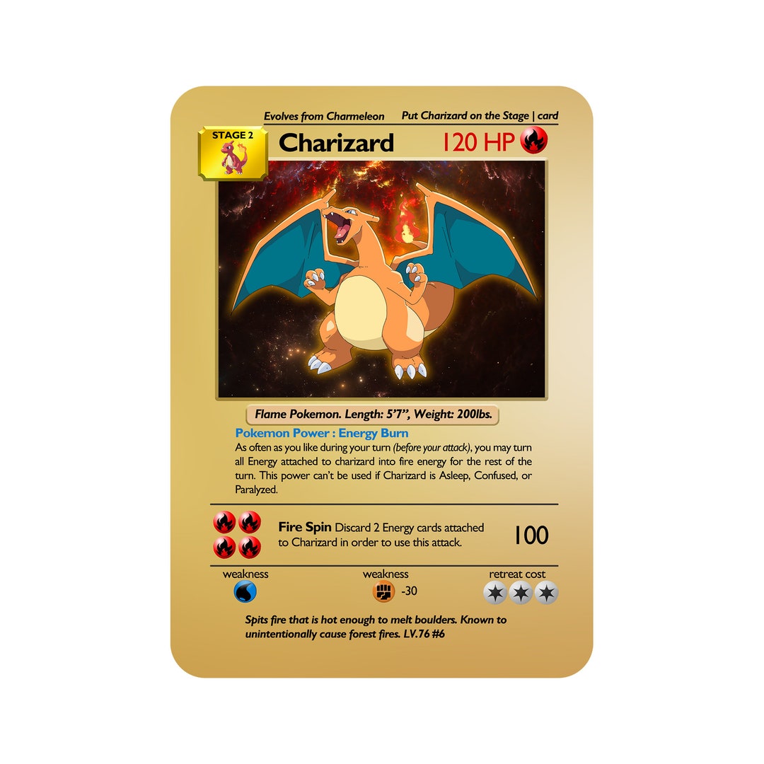 Charizard Metal Orica Card Pokemon Ash Ketchum Charmander Ember - Etsy