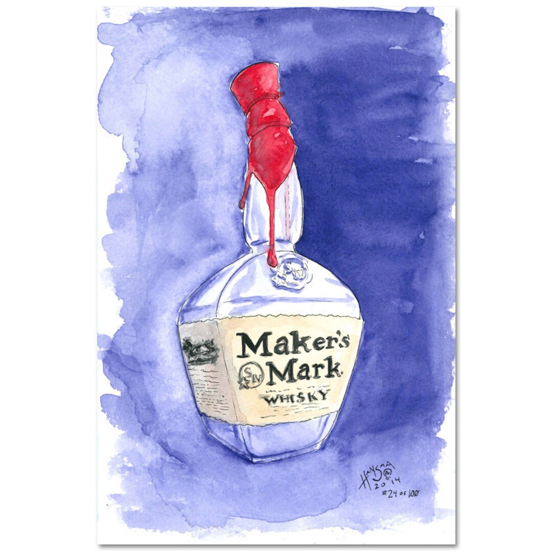 Maker's Mark Bottle Illustration Archival Giclee Print 4x6" - Etsy
