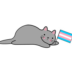 Trans Pride Flag Cat Art - Transgender Pride - Digital Download ...
