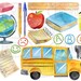 Watercolor School Clipart Back to School Download Instant | Etsy