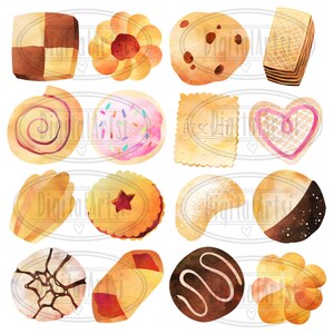 Watercolor Cookies Clipart: Sweets Graphics, Baking (digital Download ...
