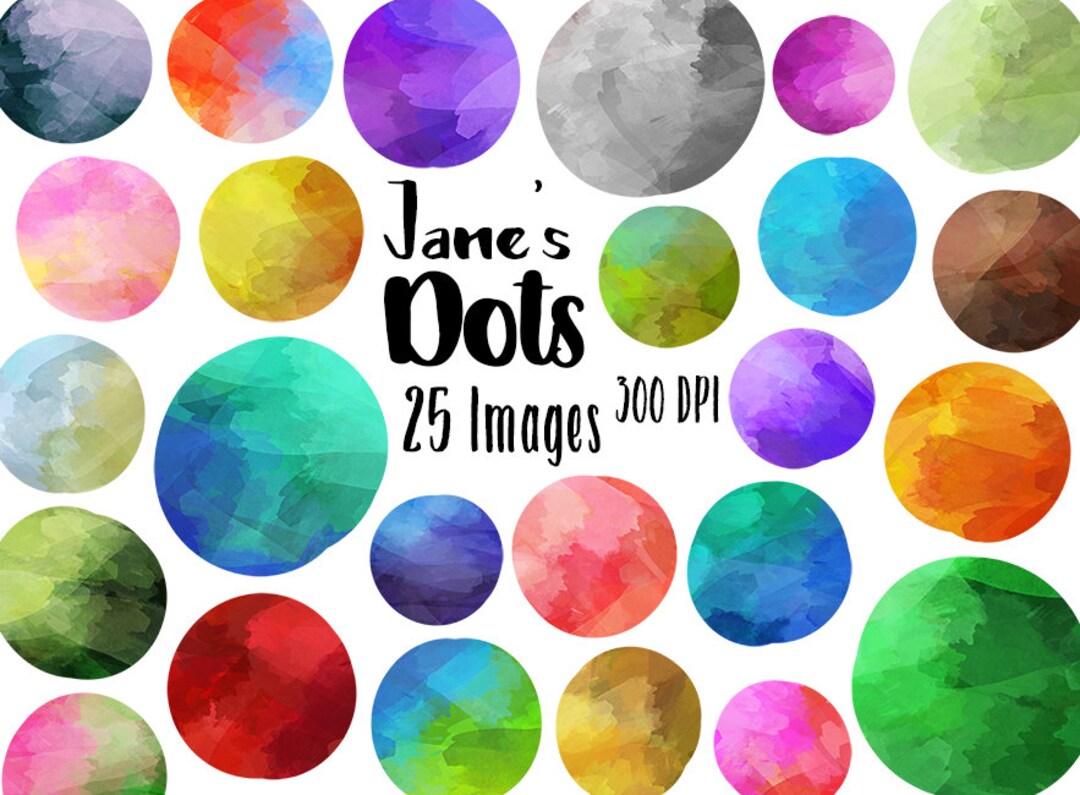 Watercolor Circles Clipart - Dots Download - Instant Download ...