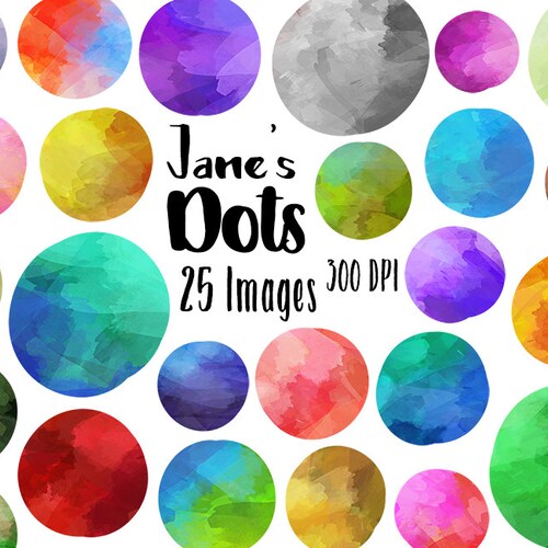 Watercolor Circles Clipart Dots Download Instant Download - Etsy