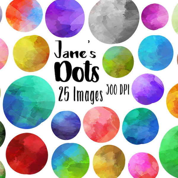 Watercolor Circles - Etsy