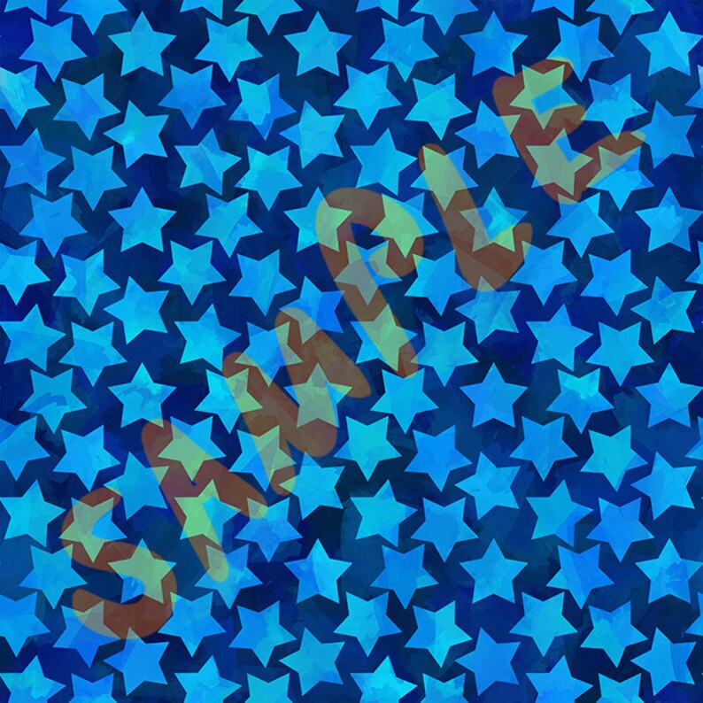 Watercolor Stars Digital Paper Download Blue and Gold Stars | Etsy