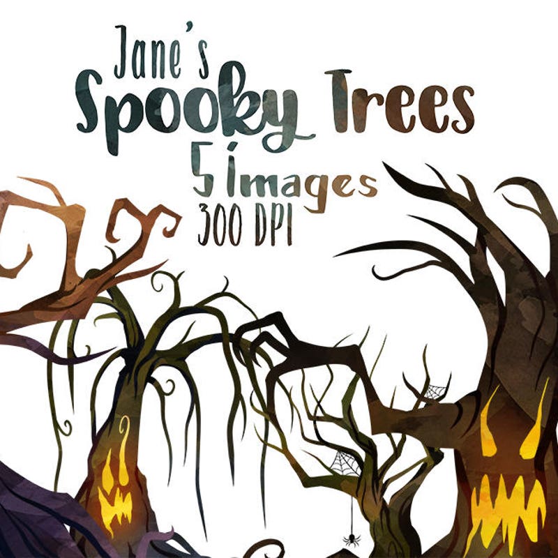 Spooky Tree Watercolor - Etsy