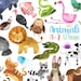 Watercolor Animals A-Z Clipart Animal Alphabet Clipart | Etsy
