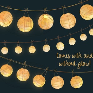 Watercolor Paper Lanterns Clipart - Chinese Lanterns Download - Instant ...