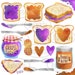 Watercolor Peanut Butter and Jelly Clipart PB&J Download - Etsy