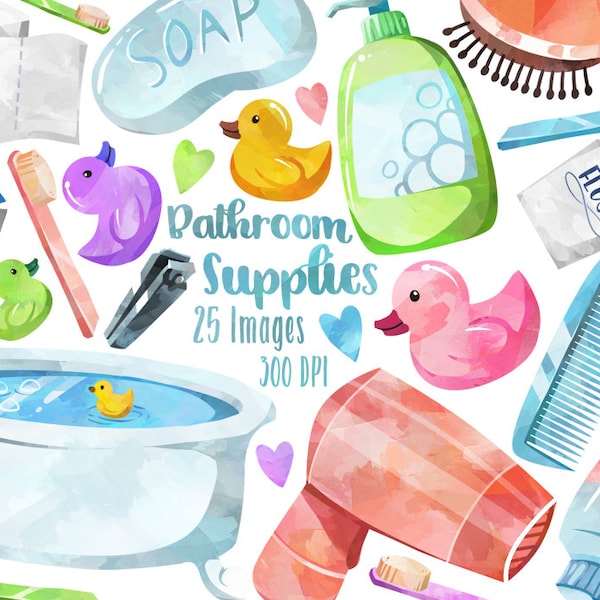 Bathroom Clipart - Etsy