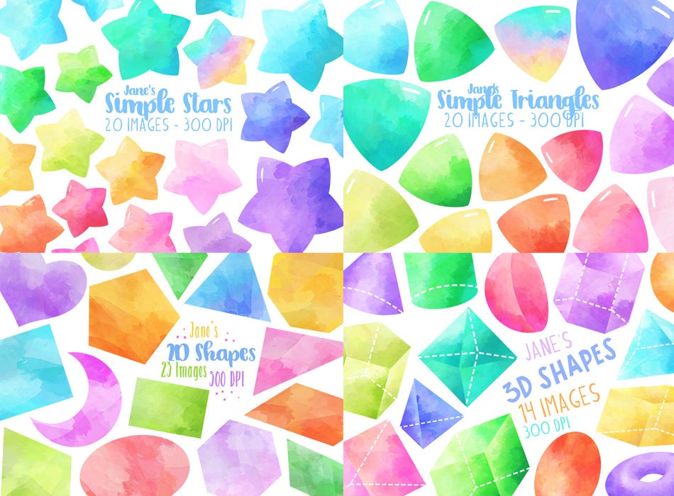 Digitalartsi Shapes Clipart Bundle Shape Bundle Download - Etsy UK