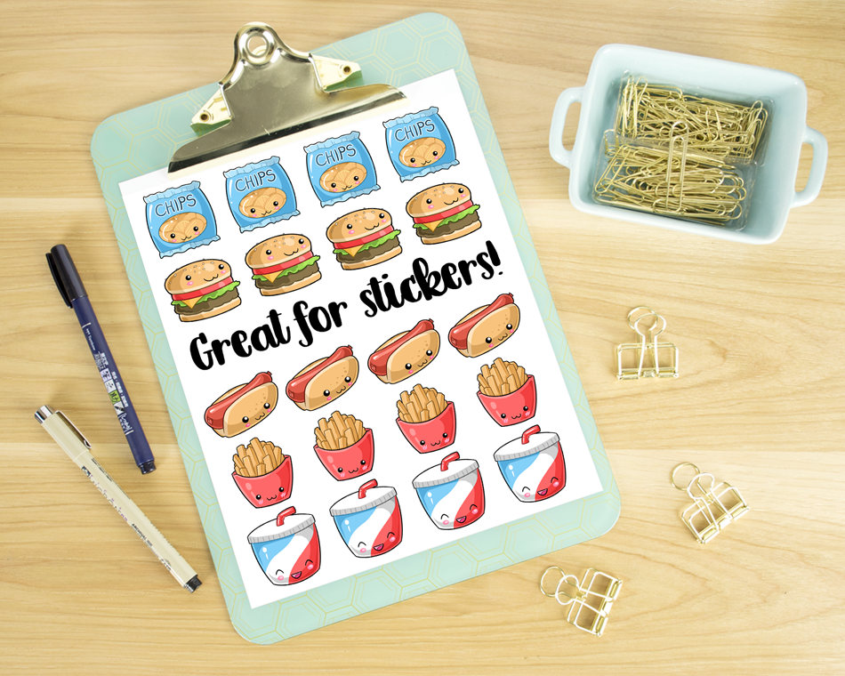 Kawaii Junk Food Clipart Cute Fast Food Download Kawaii - Etsy