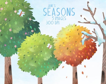Seasonal Clipart Seasonal Trees Fall Clip Art Spring Clip Art Summer ...