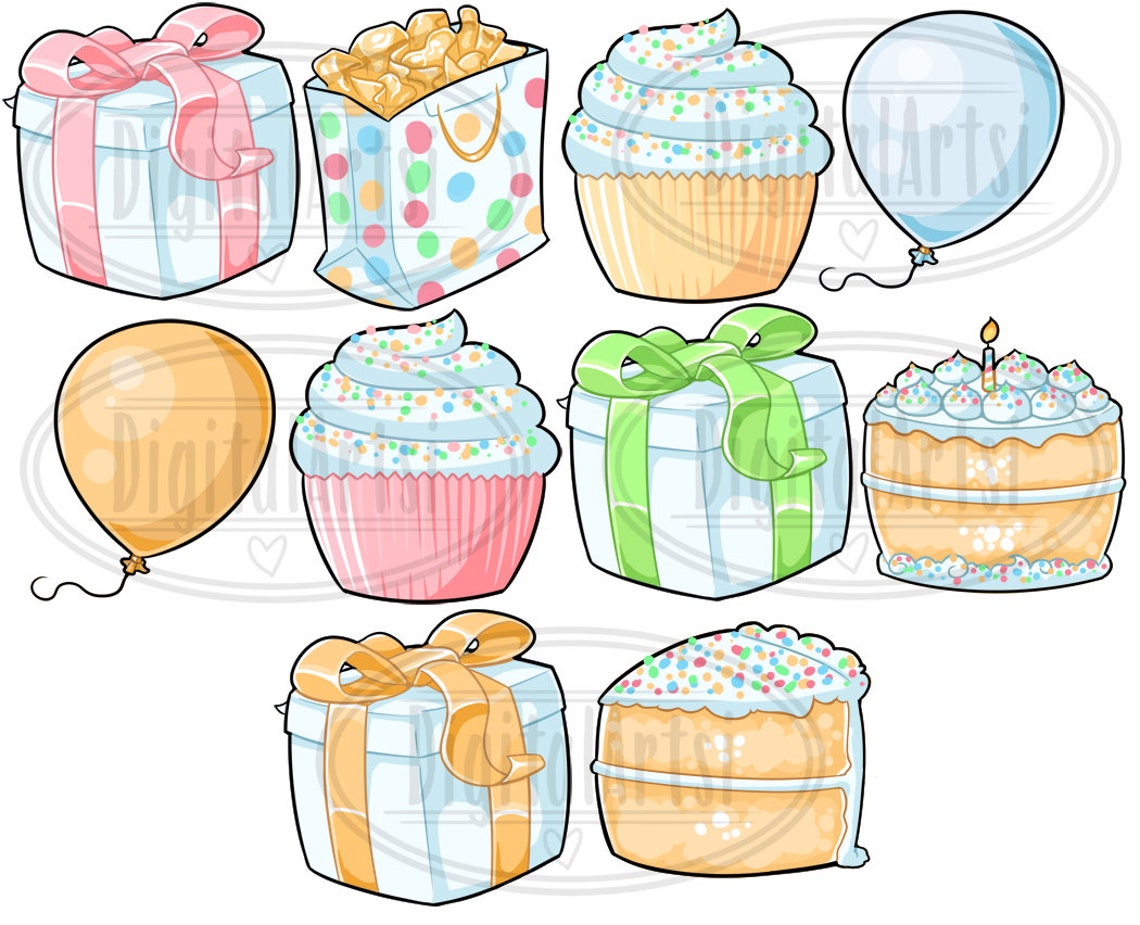 Kawaii Birthday Clipart Birthday Clipart Instant Download - Etsy