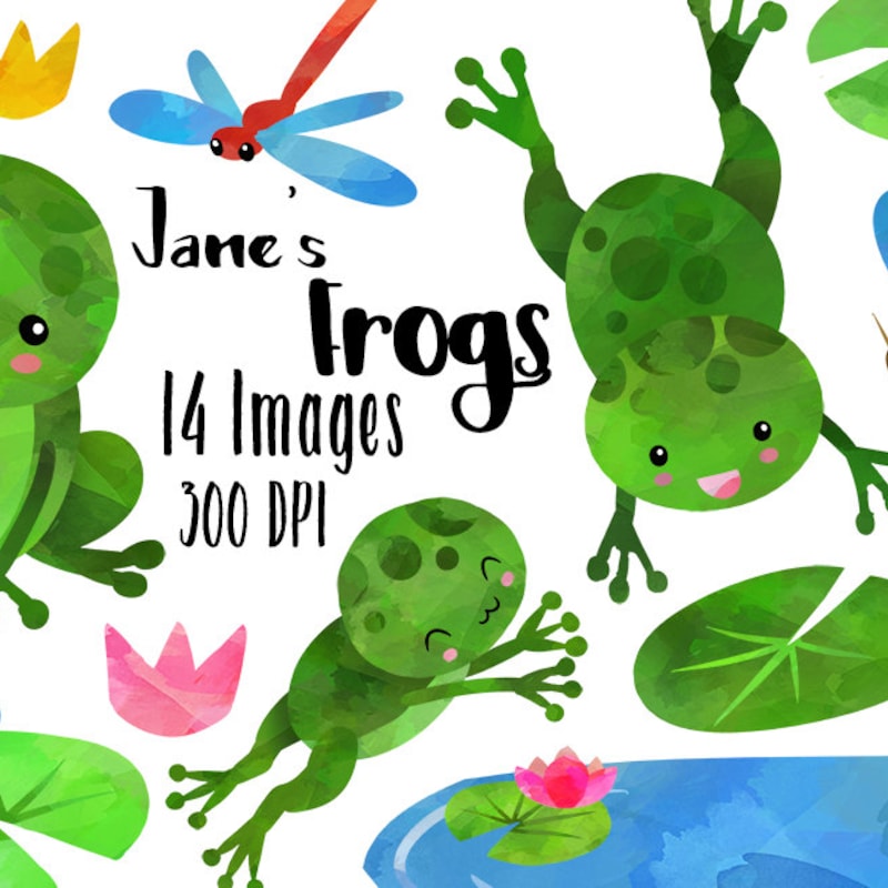 Watercolor Frog - Etsy